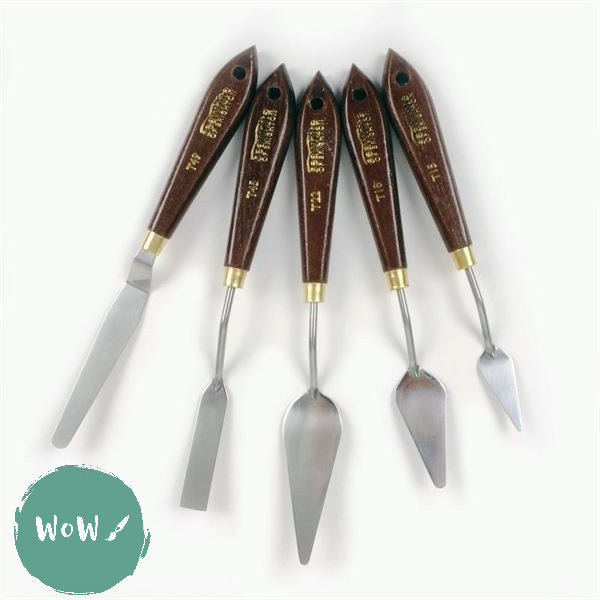 Painting/Palette Knives, Stainless Steel blades with Wooden handles ...