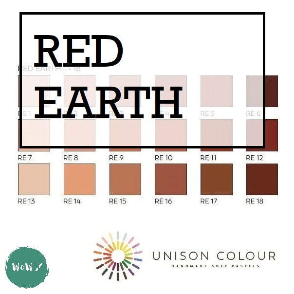 ARTISTS SOFT PASTELS - Unison Colour Handmade - SINGLES - RED EARTH SH ...