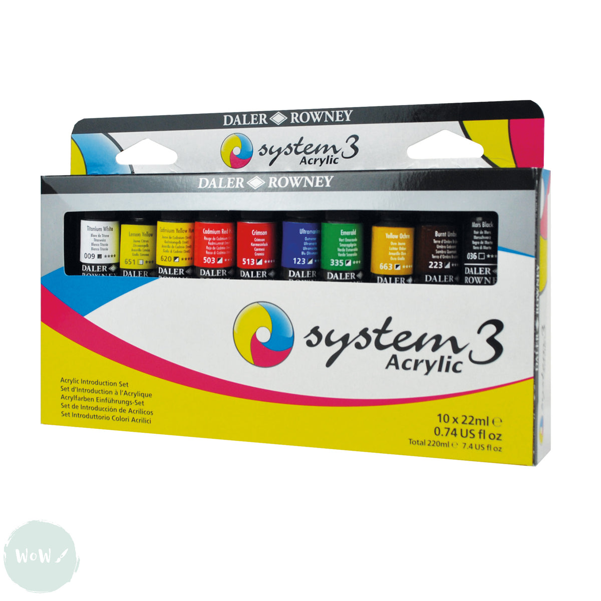 Acrylic Paint Set- Daler Rowney SYSTEM3 INTRODUCTION SET - BUNDLE (10 ...