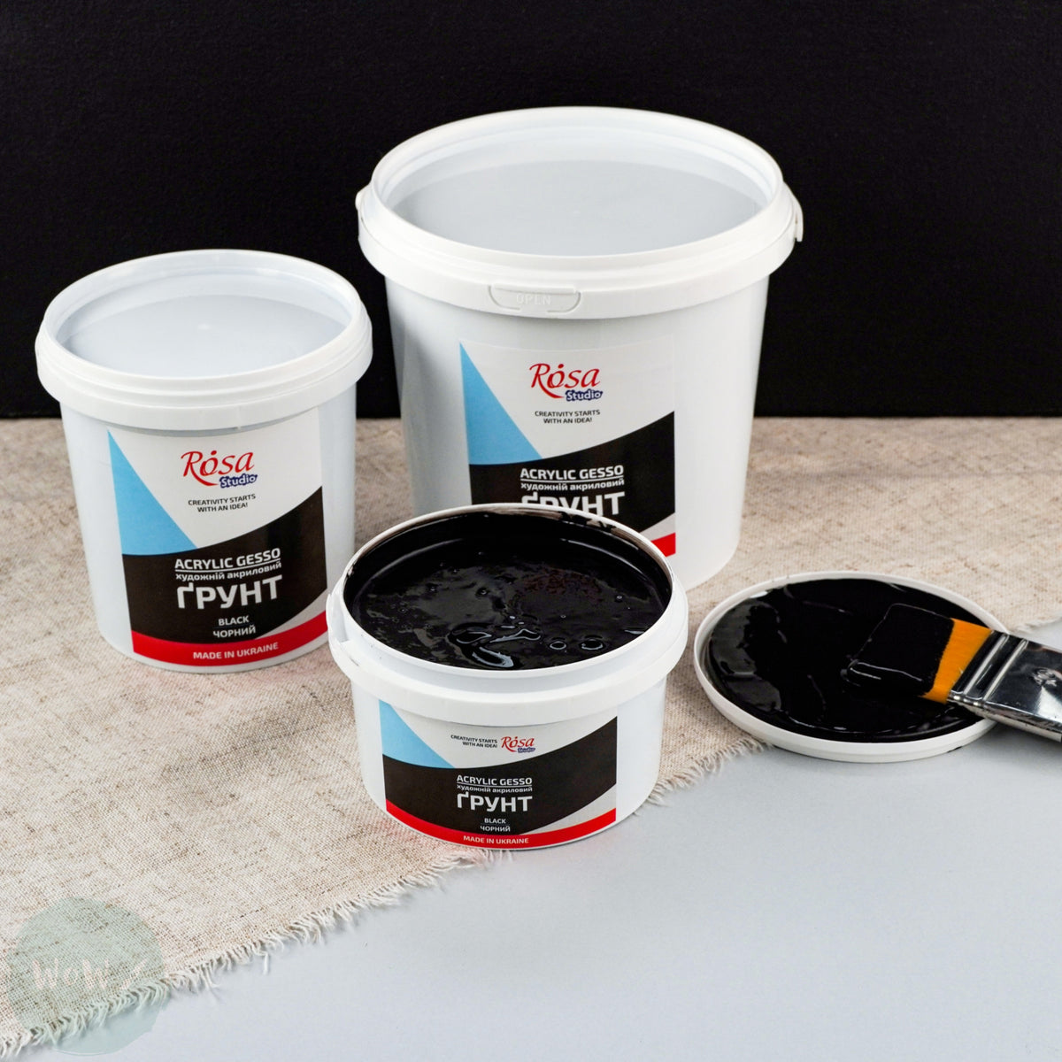 SURFACE PREPARATION - ROSA STUDIO - BLACK Gesso Primer - 1000ml (1 Lit ...