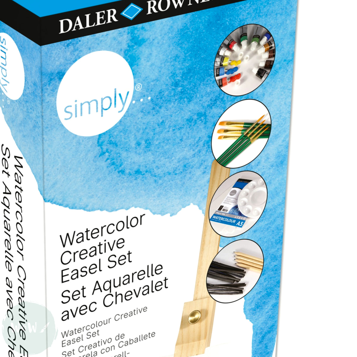 Watercolour Paint Sets - Daler Rowney SIMPLY - CREATIVE EASEL 38 Piece ...
