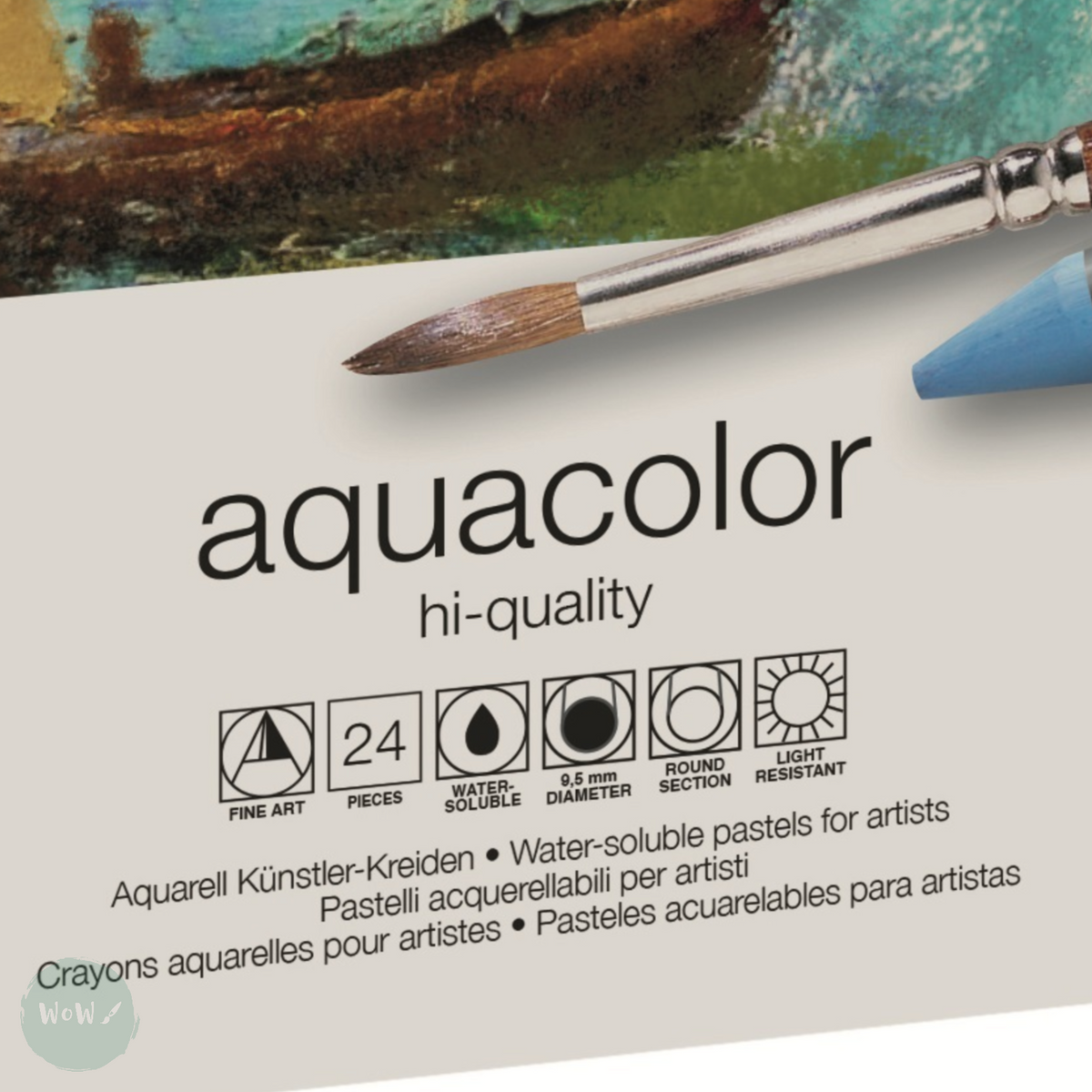Oil Pastel Set - Lyra AQUACOLOR Water-soluble Wax Crayons Tin of 24 ...