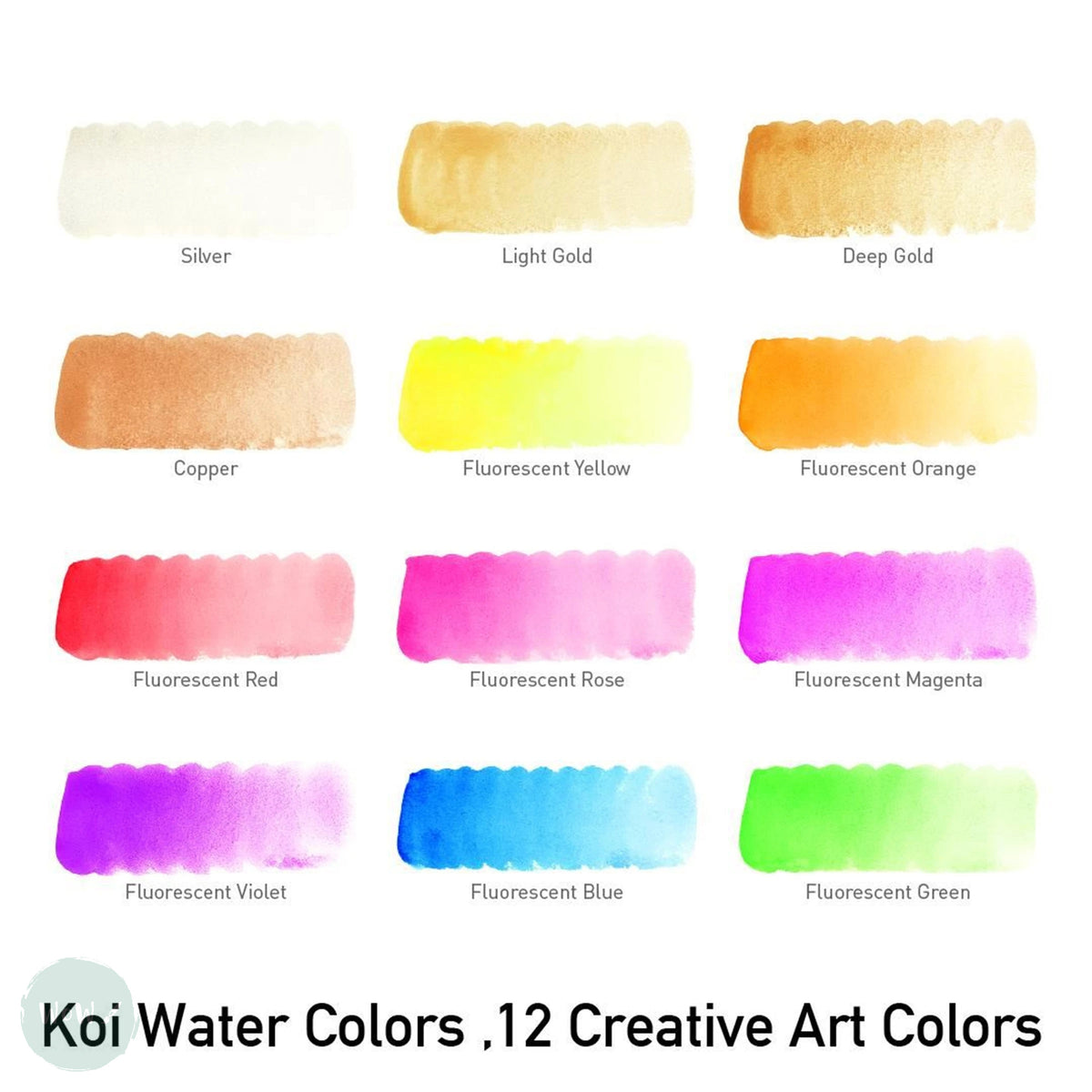 Watercolour Paint Sets - SAKYRA KOI - 12 Half Pan - CREATIVE ART COLOR ...