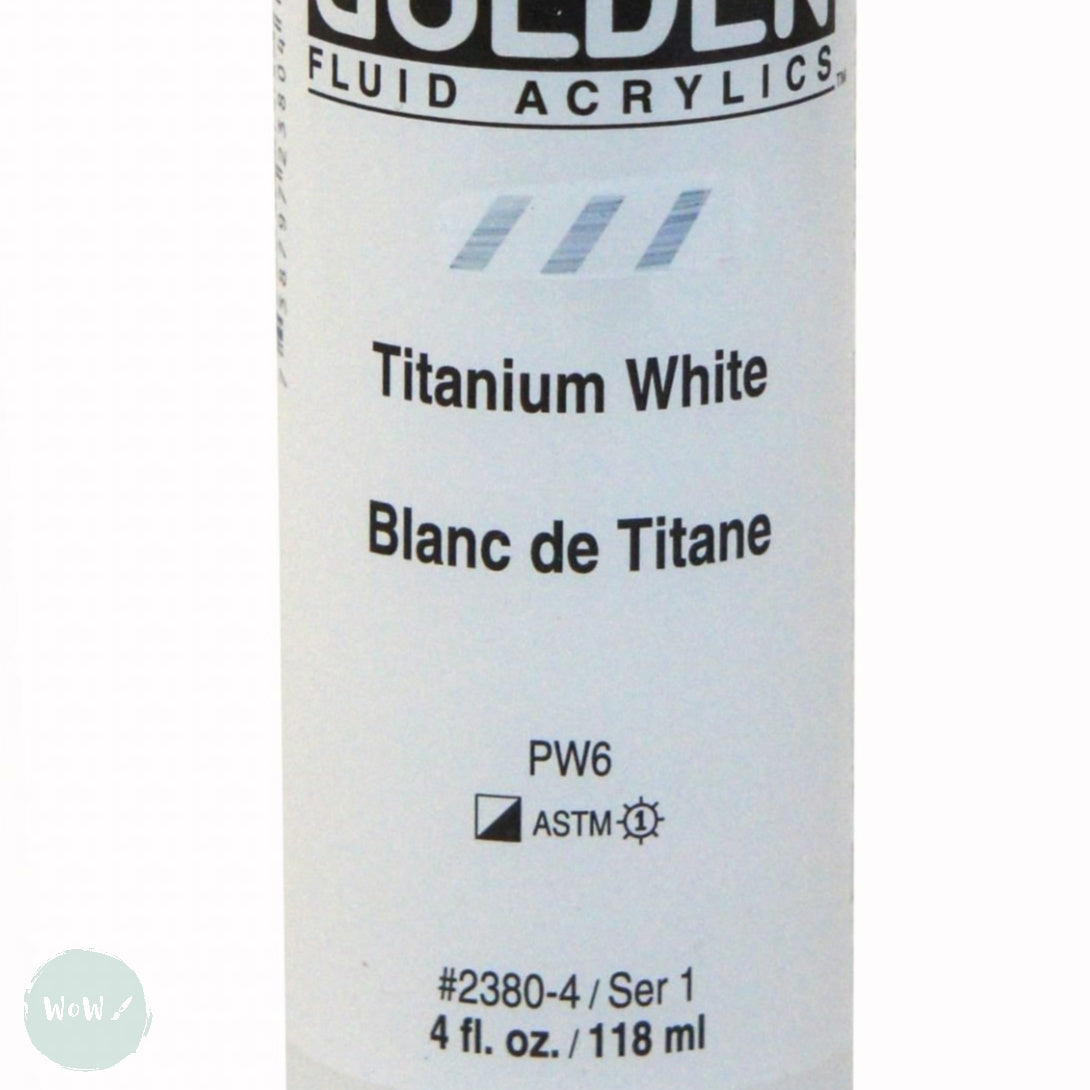 ARTISTS ACRYLIC PAINT - Golden FLUID - 118ml - Titanium White I – WoW ...
