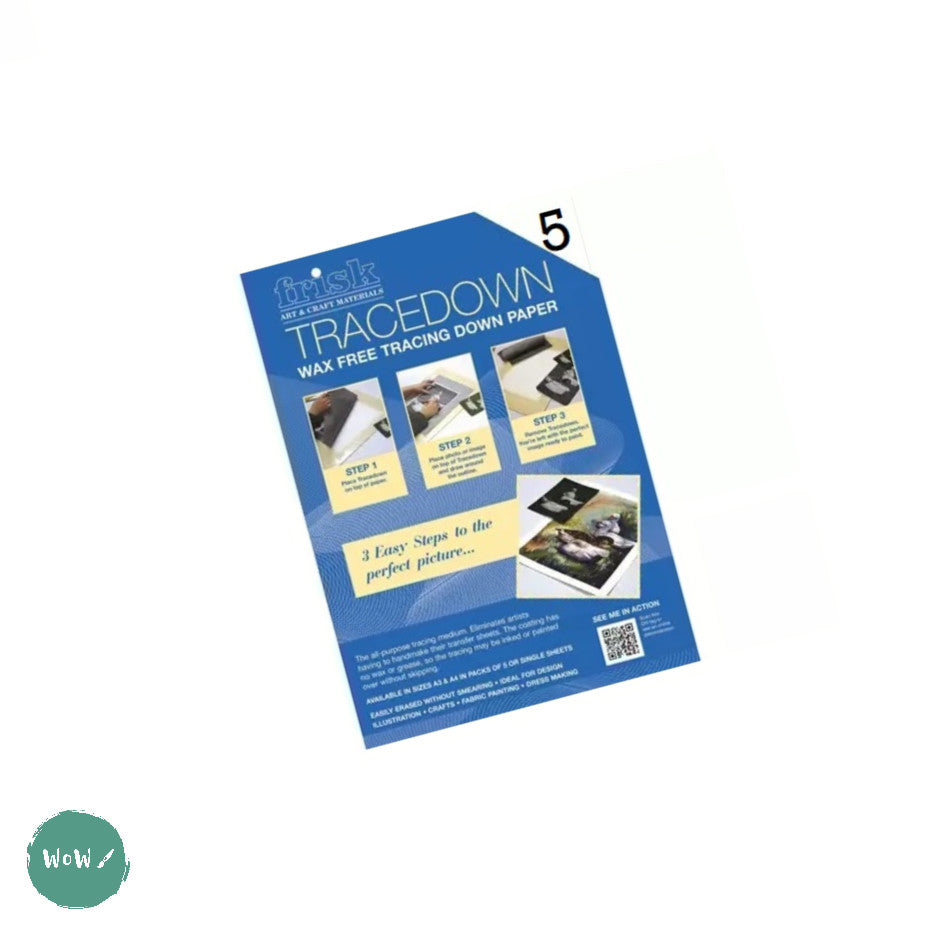 Frisk Tracedown Paper Frisk Tracedown Graphite Paper - 5 Sheet A4 Pack ...