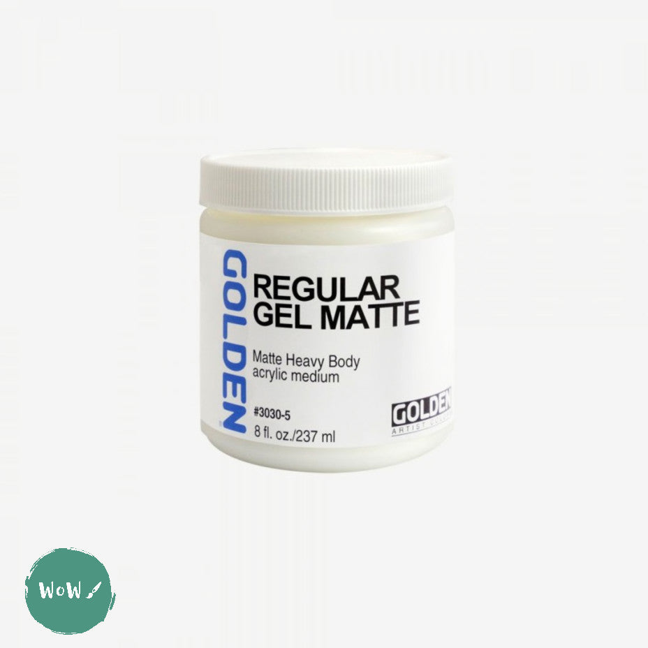 ACRYLIC MEDIUMS - GOLDEN - Regular Gel Matte - 237ml – WoW Art Supplies