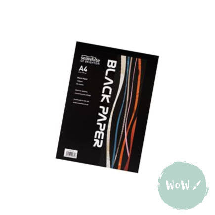 Black Paper Pad, 50 sheets 140gsm black paper A4 by Seawhite – WoW Art ...